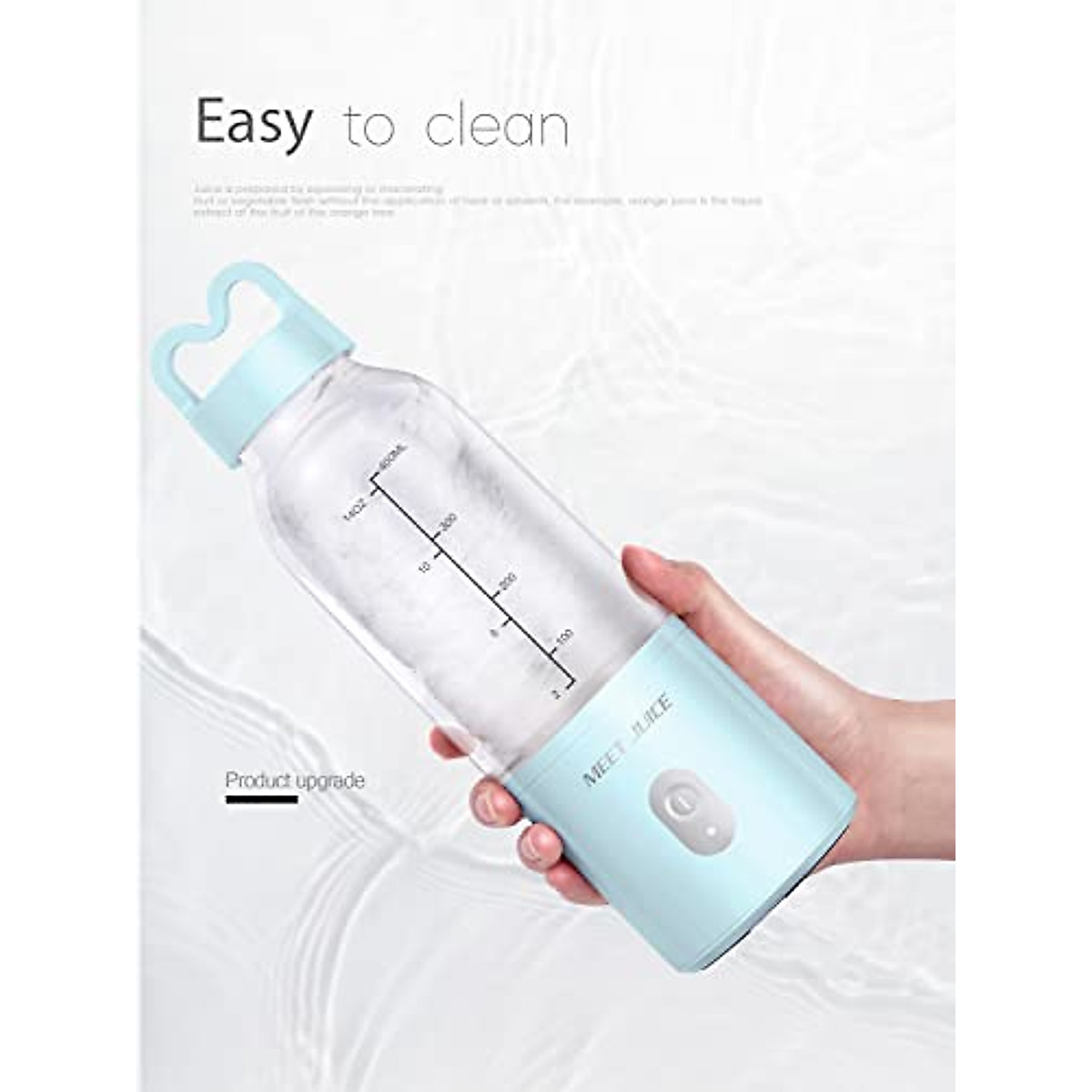 MEET JUICE Portable Personal Size Blender Mini Blender Large Capacity with 6 Blade Wireless Blender Making Shakes and Smoothies