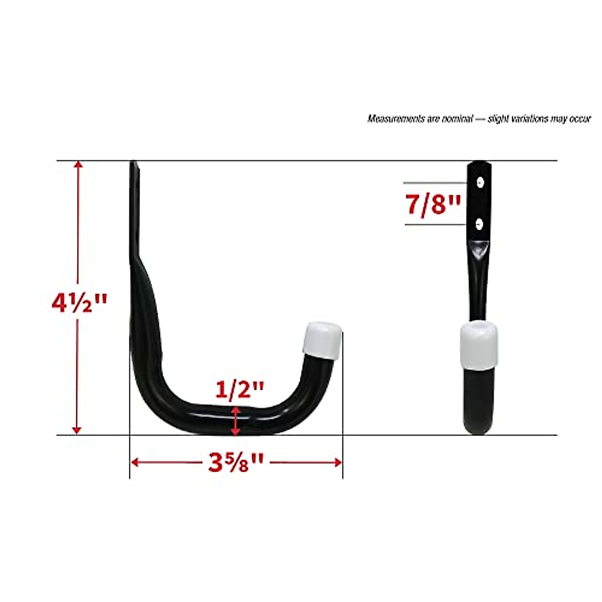 Shepherd Hardware 8088E Heavy Duty Steel Garage Storage/Assorted Utility Hooks, 6 Pack, black