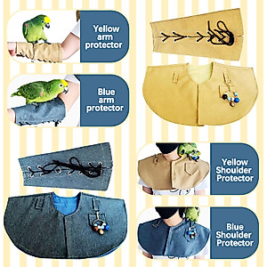 Bonaweite Pet Bird Shoulder Poop Protector, Anti-Bite Shoulder Pad Diaper Shawl for Parrot, Protective Anti-Scratch Arm Guard for Macaw African Budgies Parakeet Agapornis Fischeri Cockatiel Lovebird