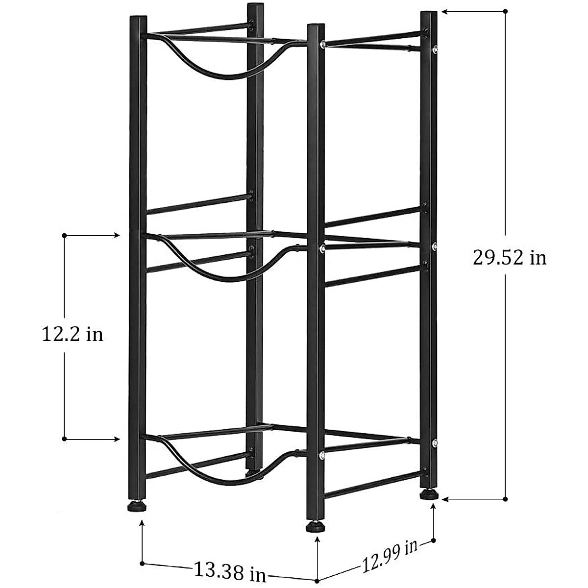 LIANTRAL Water Cooler Jug Rack, 5 Gallon Water Bottle Holder Detachable Heavy Duty Water Bottle Rack 5 Gallon Water Holder Stand for Home, Office (3-tiers Black)