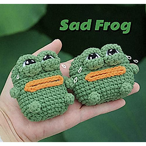 Yatchen Plush Case for AirPods Pro, Cute Fluffy 3D Cartoon Frog Design Furry Hairy + Soft TPU Cover Warm Carrying Charging Box with Keychain Accessories Anti-Fall Protective Case for AirPods Pro Frog