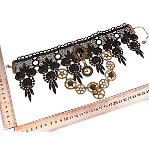 MIUNIKO Women Party Gothic Steampunk Gear Collar Choker Necklace Party Accessories
