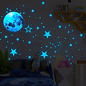 Glow in The Dark Stars Wall Stickers,Glowing Stars for Ceiling and Wall Decals,1049 Pcs,Ceiling Stars Glow in The Dark,Perfect for Kids Bedding Room,Play Room,Living Room,Wall Decorations,Baby Room