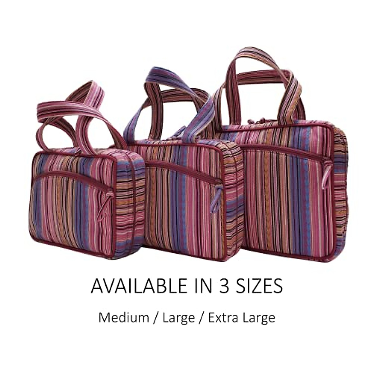 Shenaini Bible Covers for Men, Women – Ladies, Men’s Bible Cases in Medium, Large, Extra Large Sizes - Chic Bible Covers with Pockets, Handles & Zipper (Wild Plum, Extra Large)