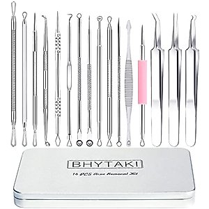 Blackhead Remover Tools, 2023 Latest 16 PCS Pimple Popper Tool Kit, Acne Blackhead Tools for Blemish, 410 Premium Professional Stainless Acne Pimple Extractor Tool with Metal Box