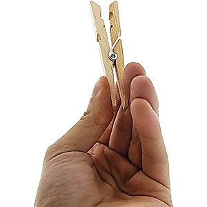 Juvale Wooden Clothespins - 24-Pack Large Clothespins for Shirts, Sheets, Pants, Decor- Made of Natural Wood