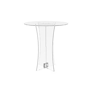 FixtureDisplays® Clear Plexiglass Lucite Acrylic Round Dining/Tradeshow Table, 28" Diameter x 31" Height 10033-1