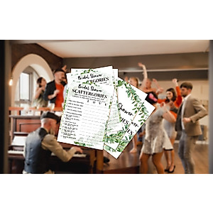 Bridal Shower Game Cards, Bridal Shower Game, Tropical Jungle Theme Engagement Party Cards For Wedding, Set of 30 Cards(Leaf005)