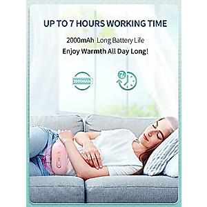 Slimpal Heating Pad for Cramps, Portable USB Cordless Heating Pad with Massager for Back Pain Relief, FSA HSA Eligible Heat Belt Gifts for Women Pink