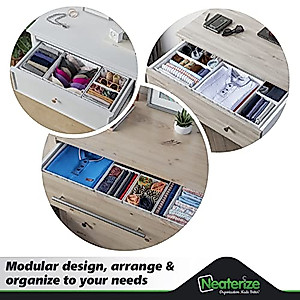 Drawer Organizer Clothes Set of 12 White-Grey - Dresser Organizer For Nursery, Bedroom, Closet - Perfect Baby Clothes Organizer and Storage & General Nursery Organization or Dresser Drawer Organizers