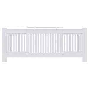 vidaXL Radiator Cover, Radiator Guard for Home Office, Heater Cover for Living Room Decorative, Heating Cabinet Protective Cover, White MDF