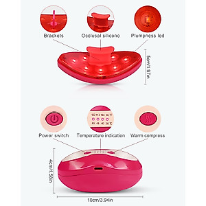 FERNIDA Red Light Device, 2 in 1 Lip and Eye Care Tool with Heated for Anti-Aging, Smooth Lip Wrinkles, Lip Plumper and Reduce Dark Circles,4 Levels Heating Temps, Red