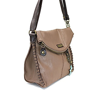 Chala Bronze Sea Turtle with Teal Starfish Purse Charm + XBody/Shoulder Handbags - 9 Colors (Light Brown)