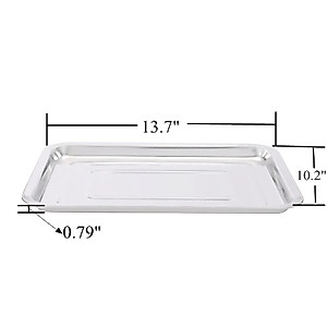 Stainless Steel Tray,5 Pack Stainless Steel Trays 13 1/2" x 10" Dental Body Piercing Instrument Tool Flat for Supplies (5)