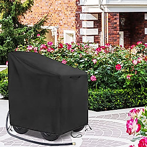 Garden Hose Reel Cart Cover, Hohong Outdoor Hose Cart Covers for Hose Reel Cart All Season Protection Waterproof Sun-Proof Dustproof - 37.8"L x23.6"Wx 36"H