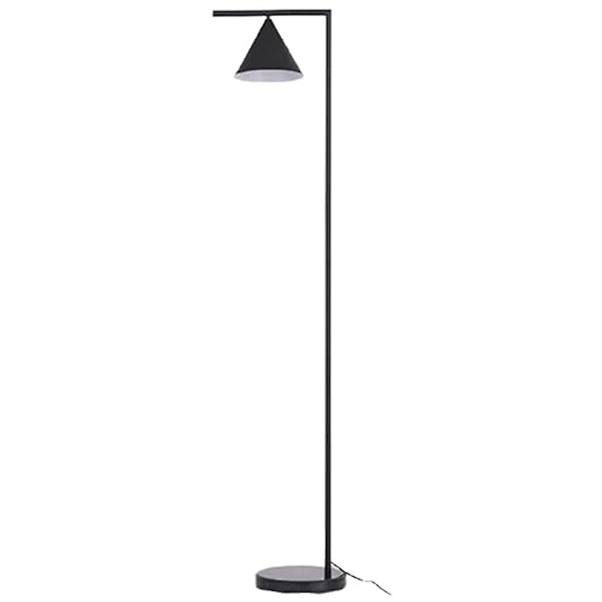 NTIYOU Floor Light Elegant Simplicity Floor Lamp, Vertical Lamp Warm Light with Hanging Metal Lampshade Metal Base Study Room Bedroom Office (Color : Black)