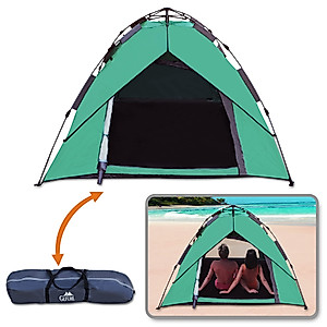 Strong Camel Automatic Camping Tent 3-4 Person Pop Up Canopy w 2 Doors Double Layer Family