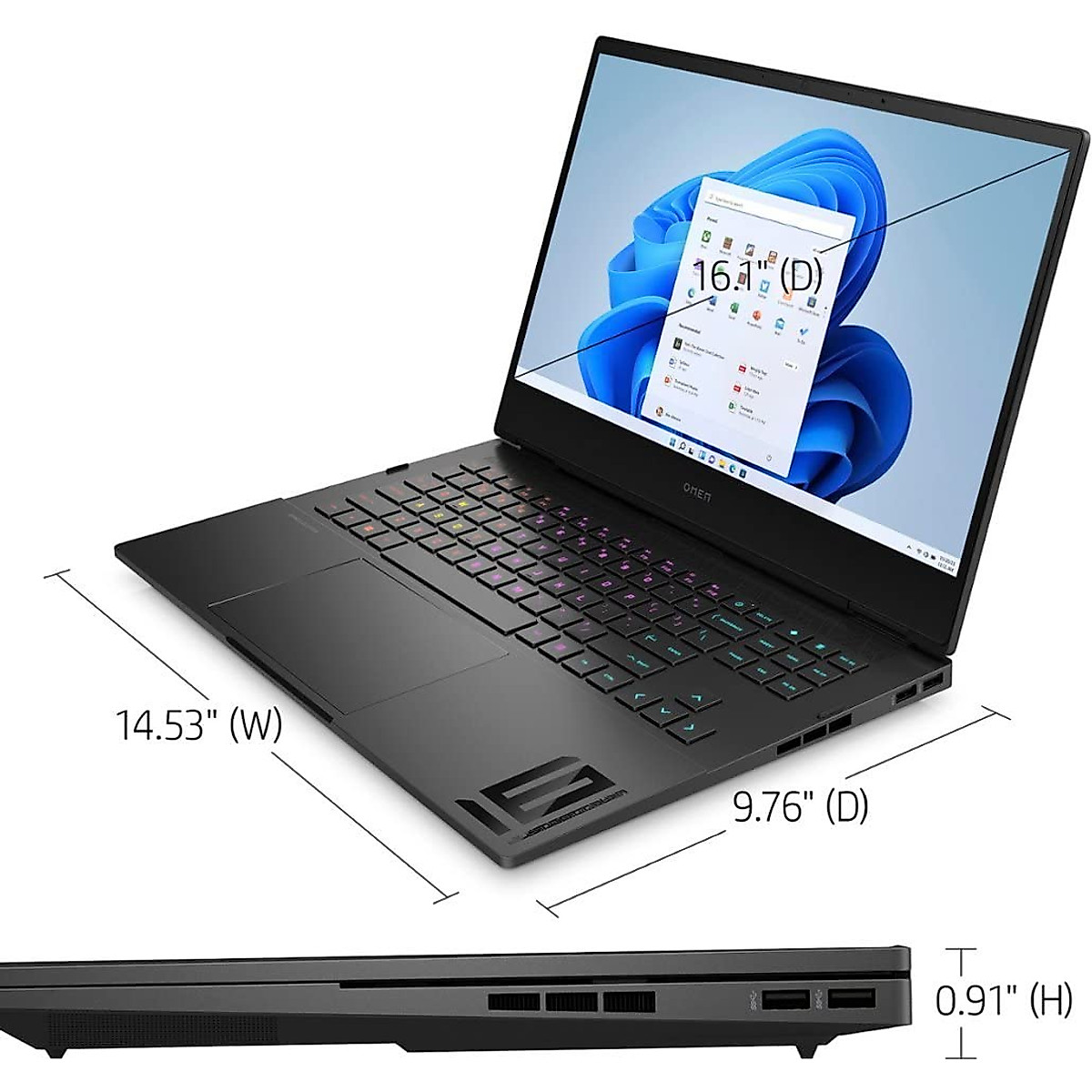 HP OMEN 16.1" QHD 165Hz Gaming Laptop, Intel Core i9-12900H, NVIDIA GeForce RTX 3060, 64GB DDR5 RAM, 2TB PCIe SSD, Backlit Keyboard, WiFi 6, HDMI, Thunderbolt 4, Win 11 H, w/CUE Accessories