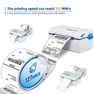 Shipping Label Printer, Micmi Commercial Direct Thermal Desktop Label Printer Support Amazon Ebay PayPal Etsy Shopify Shipstation Stamps.com Ups USPS FedEx DHL Support Windows, 4x6 inch Not for Mac