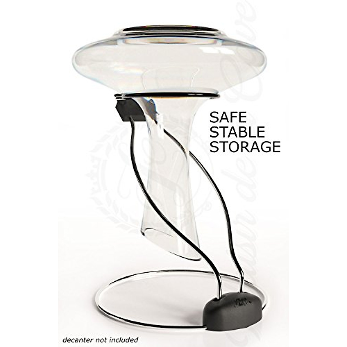 2in1 Wine Decanter Drying Stand – Fast Spotless Carafe Dryer & Compact Folding Rack for Safe Storage - incl. Black Rubber Top (Non Slip & Anti Scratch)