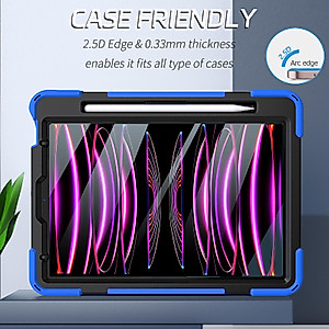 ZenRich [2Pack] Tempered Glass Screen Protector for iPad Pro 12.9 inch (6th/5th/4th/3rd Generation) with [Anti Blue Light] [Anti-Glare] 9H Hardness/Bubble Free/Case Friendly/Pencil Compatible