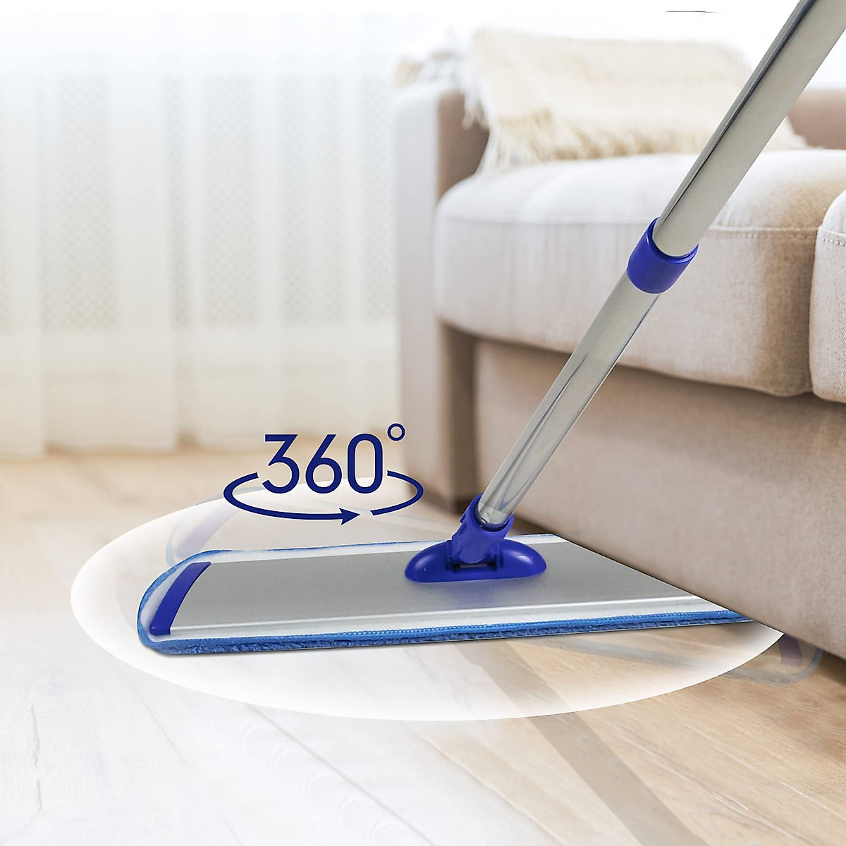 18" Microfiber Mops for Floor Cleaning,Microfiber Mop with 2 Dry Pads & 2 Wet Pads & 1 Pad Brush and a Mop Storage Unit,Microfiber Mops for Hardwood,Tile,Vinyl, Laminate,Floor Cleaning