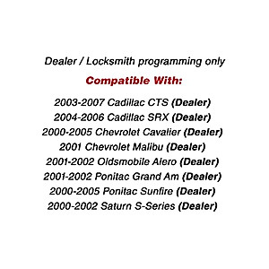 KeylessOption Keyless Entry Remote Control Car Key Fob Replacement for L2C0005T, 16263074-99
