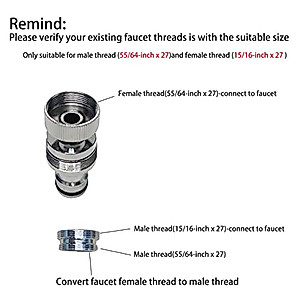 Dishwasher,washer Snap Coupling Adapter,shower hose, garden hose(3/4GHT) quick connection, for Bathroom/kitchen,sink to hose adapter Faucet Hose Adapter,Sink Quick-fit Attachment (Quick-Connect)