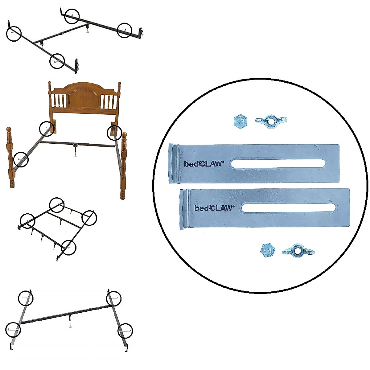 Bed Claw HD Mattress Retainer Bracket, Set of 2