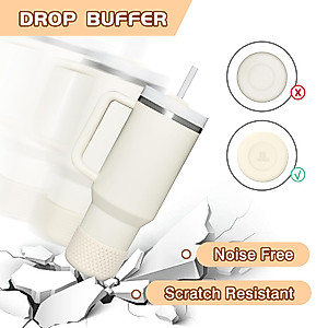 WUQID Heart Shaped Texture Silicone Boot Compatible with Stanle Quencher H2.0 & IceFlow Flip 20oz 30oz 40oz and Hydro Sport Flask 12-24oz, Anti-Slip Bottle Bottom Sleeve Cover