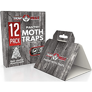 12 Pack Pantry Moth Traps - Safe and Effective for Food and Cupboard - Glue Traps with Pheromones for Pantry Moths - Trap a Pest