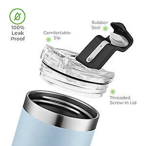 SIPX™ Triple-Insulated Tumblers - 18 Oz. Slim Modern Tumbler With Lid, insulated Cup Keeps Hot For 12 Hours, Stainless Steel Tumbler Made Of Sustainable Material, Coffee Travel Mug (Blue)