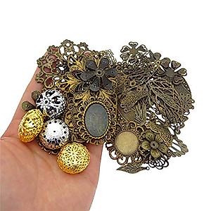 Julie Wang Wholesale 100 piece/pack Anchor Charm Mixed Metal Silver Bronze Tone Rudder Fashion Necklace Bracelet Pendants Jewelry Crafts Jewelry Making Findings 4-70 mm