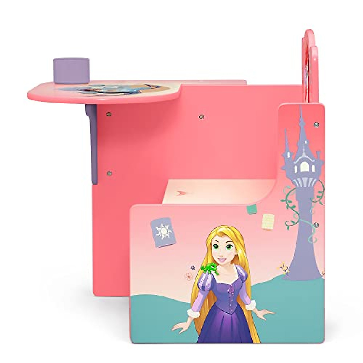 Delta Children Chair Desk with Storage Bin + Design and Store 6 Bin Toy Storage Organizer, Disney Princess (Bundle)