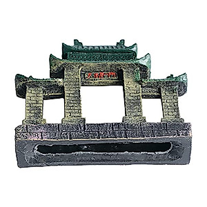 Mairuker Aquarium Decorations Fish Tank Chinese Temple Landscape Decor Aquarium Accessories for Fish and Shrimp