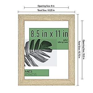 MCS Studio Gallery 8.5x11 Picture Frame Natural Woodgrain, Rectangle Photo Frame for Photos, Posters & Art Prints & Easel for Tapletop Display (2-Pack)