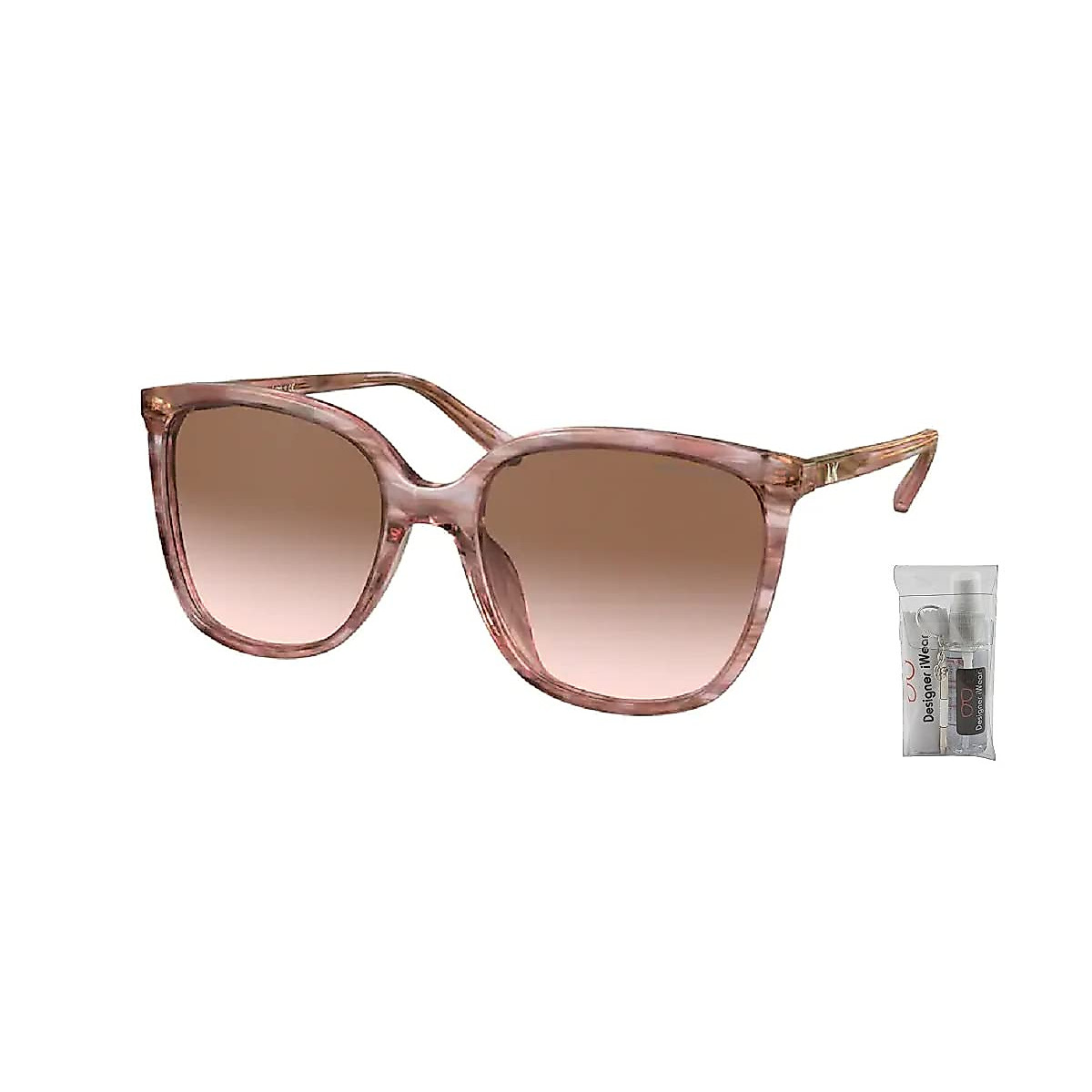 Michael Kors MK2137U 317513 57MM Rose Transparent/Brown Pink Gradient Square Sunglasses for Women+ BUNDLE With Designer iWear Eyewear Kit