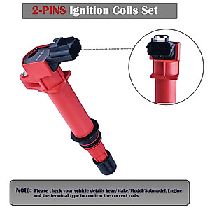 Ignition Coil Packs of 6 for 3.7 V6 2002 2003 2004 2005 2006 2007 2008 Dodge Ram 1500 Pickup Durango Dakota Nitro Jeep Grand Cherokee Commander Liberty Mitsubishi Raider 3.7L Replaces UF270