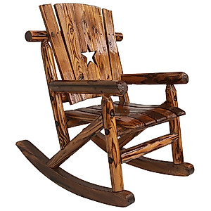 Leigh Country TX 93772 Char-Log Children's Rocker with Star, Child's, Brown