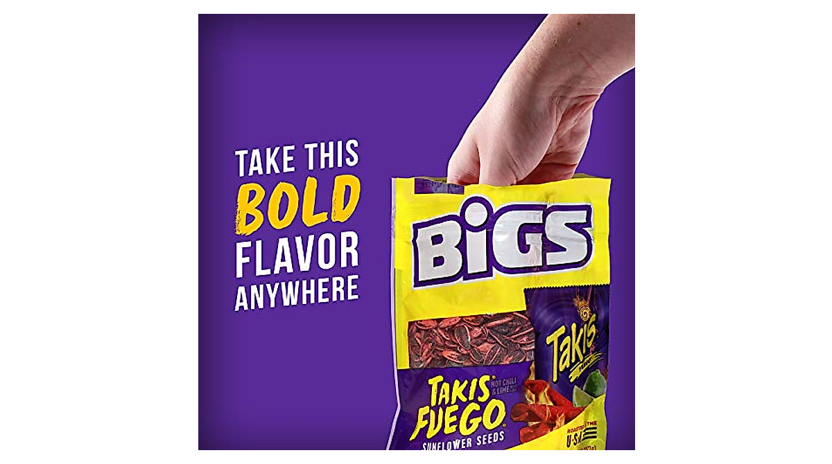 BIGS Takis Fuego Sunflower Seeds - Spicy Keto Snack Pack of 8