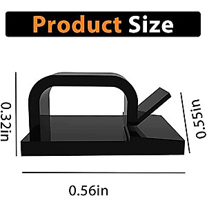 50pcs Cable Clips, Adhesive Cable Organizer Cord Holder, Durable Strong Cable Wire Management for Car, Office and Home (Black)