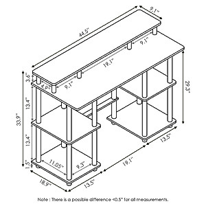 Furinno Turn-N-Tube Computer Desk, French Oak Grey/Black