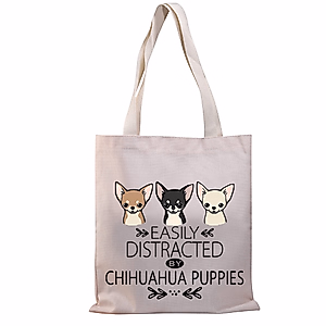 BDPWSS Chihuahua Tote Bags For Women Chihuahua Lover Gift Chihuahua Mom Canvas Shoulder Bag Chihuahua Puppies Dog Lover Gift (Chihuahua puppy TG)