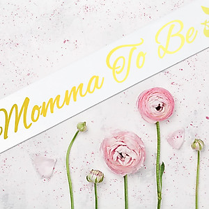 CoolerthingsDG, "Momma To Be" & "Daddy To Be" Baby Shower Sash Bundle, Favors, Mommy Supplies Gender Reveal (White)