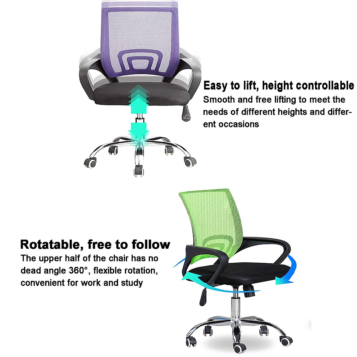Office Chair Gaming Chair Computer Chair Mesh Ergonomic Computer Chair,Desk Chair Height Adjustable Executive Swivel Chair for Men Adults Conference,High Back Home Office Chair wit