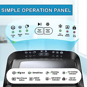 Countertop Ice Makers Countertop Ice Machine Elechelf,33LBS/24HRS,Bullet Ice Maker Machine,9 Pcs Cube Ready in 8-15mins with Scoop and Basket,Perfect for Home/Kitchen/Party/Office（Black）