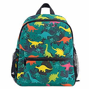 Dinosaur Backpack Animal Dino Backpacks Bookbag Toddler Daypack for Kids Girls Boys with Chest Strap Mini School Bags Water Resistant Durable for School Student