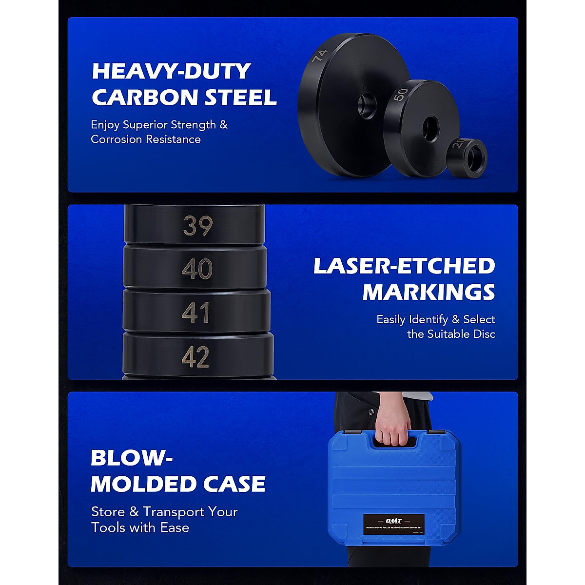 Orion Motor Tech 52-in-1 Custom Bushing Driver Tool Set and ...