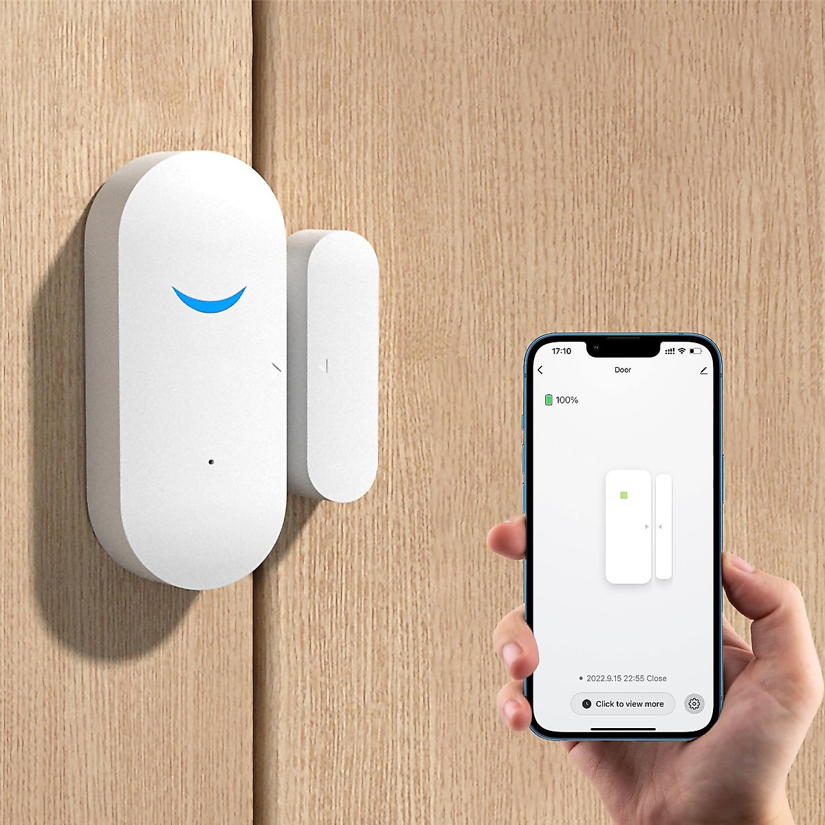 WiFi Door Sensor, Tuya Smart Door Window Sensor, Smart Window Sensor Real-time Alarm Compatible with Alexa Google Assistant,Home Security Door Open Contact Sensor for Business Burglar Alert (1 Pack)