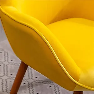 Roundhill Furniture AC155YL Doarnin Silky Velvet Tufted Button Accent Chair, Yellow 30D x 41.5W x 26.8H in